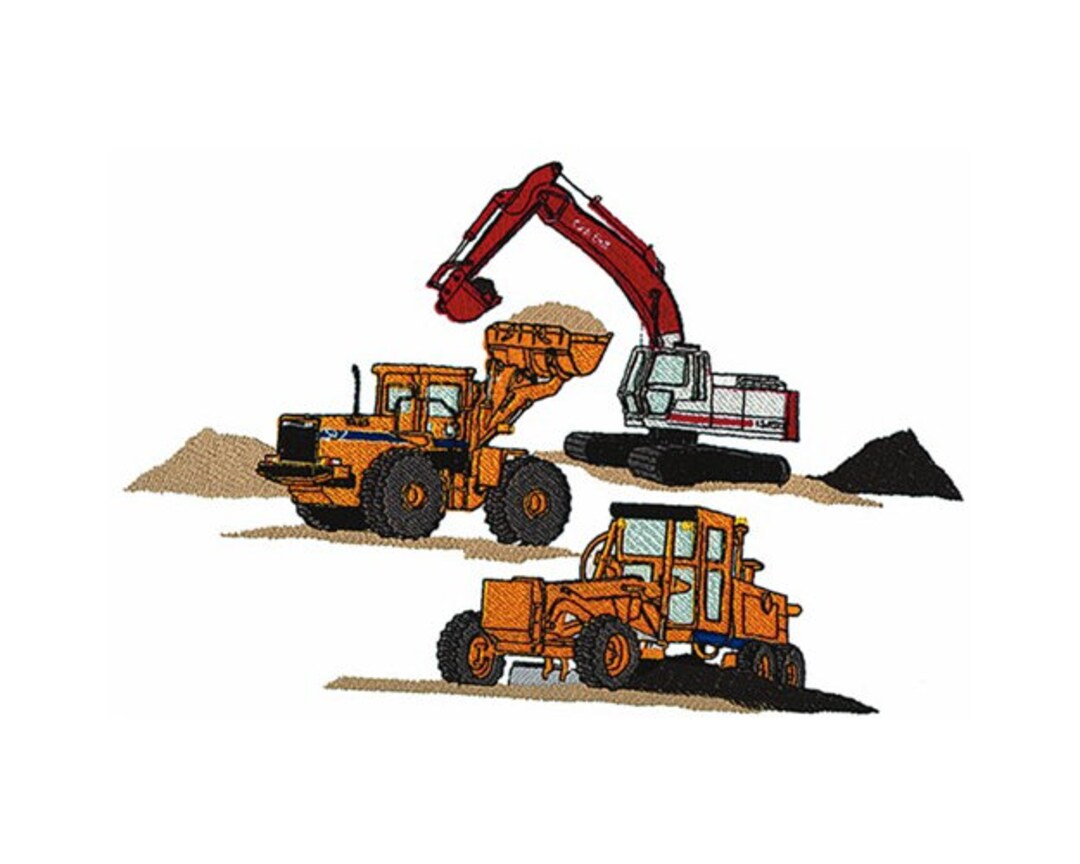 3 Pc. Heavy Equipment - Machine Embroidery Design - Etsy