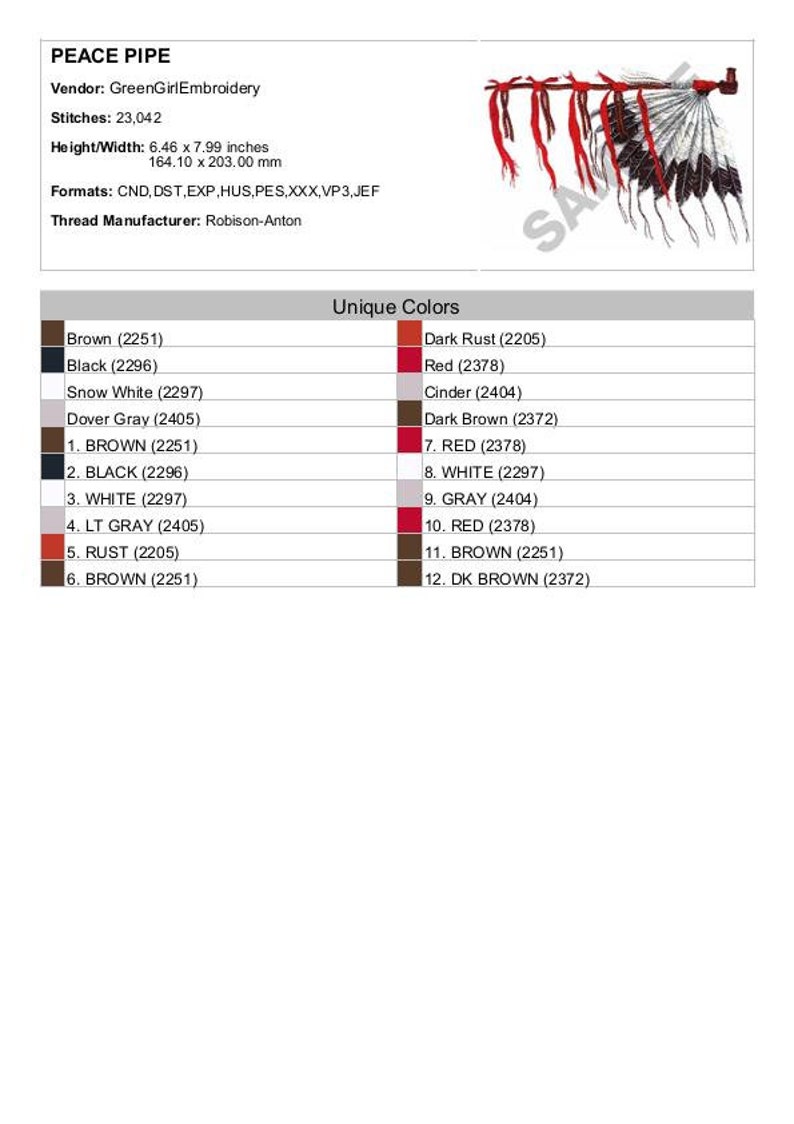 Peace Pipe Machine Embroidery Design - Etsy