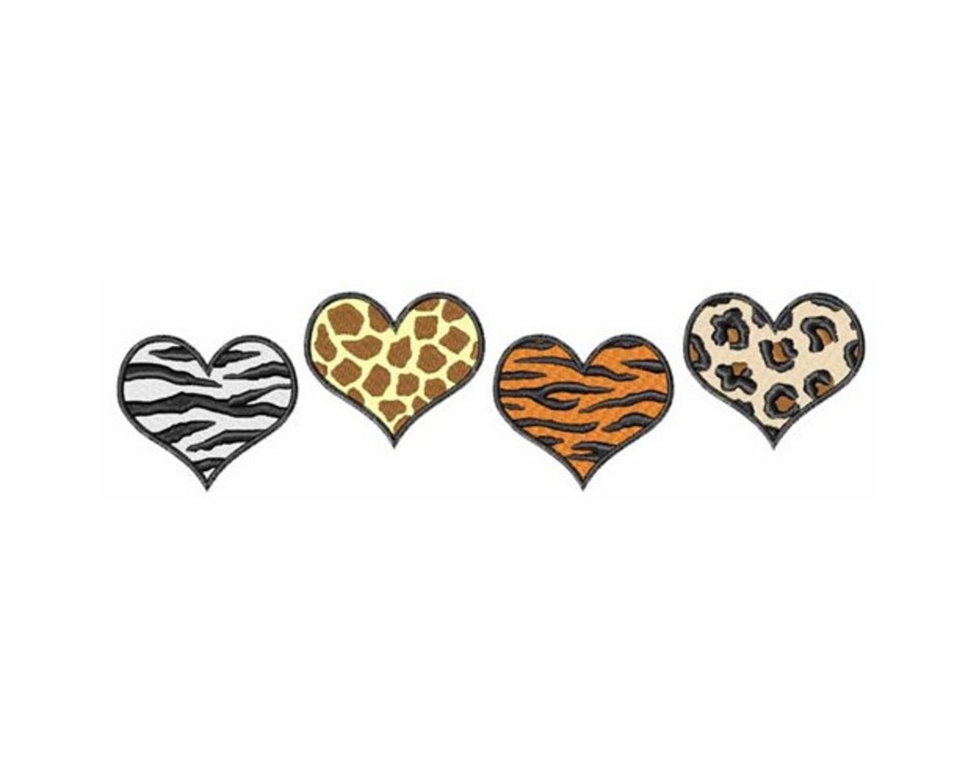 Animal Hearts Border Machine Embroidery Design - Etsy