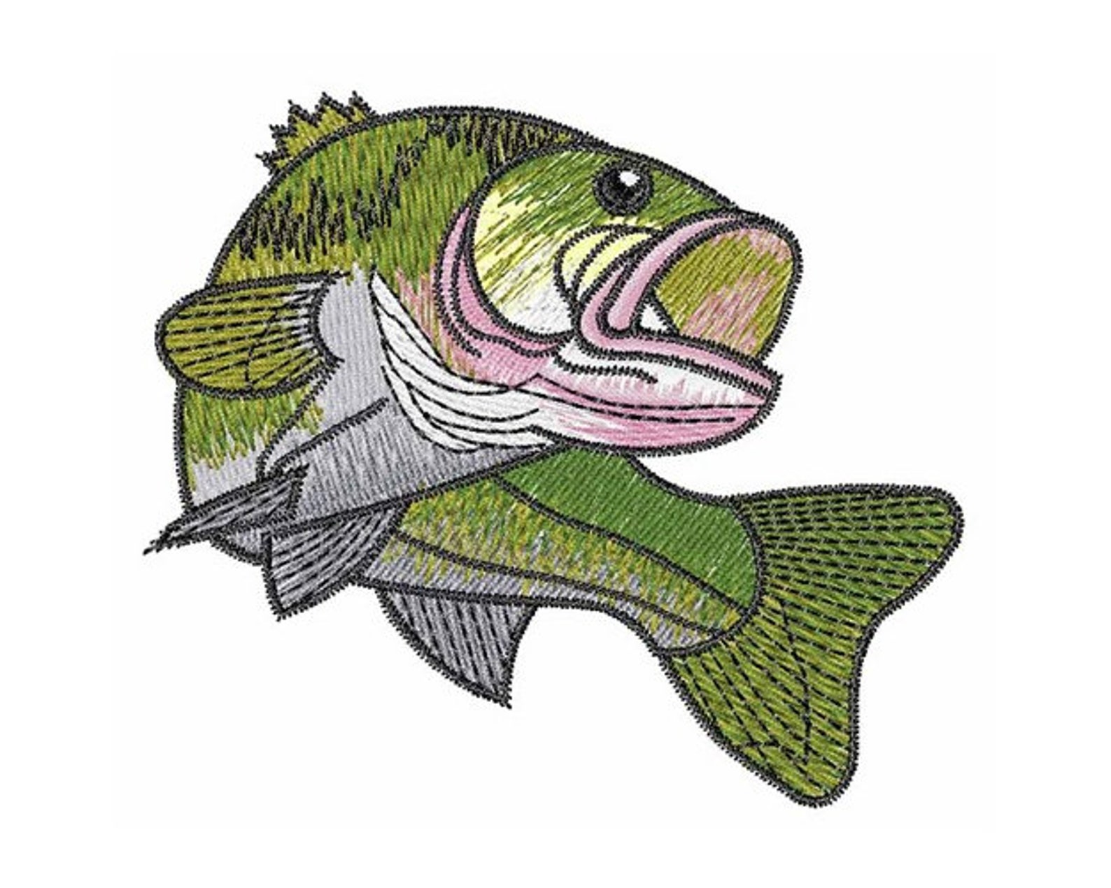 Largemouth Bass Fish Machine Embroidery Design - Etsy