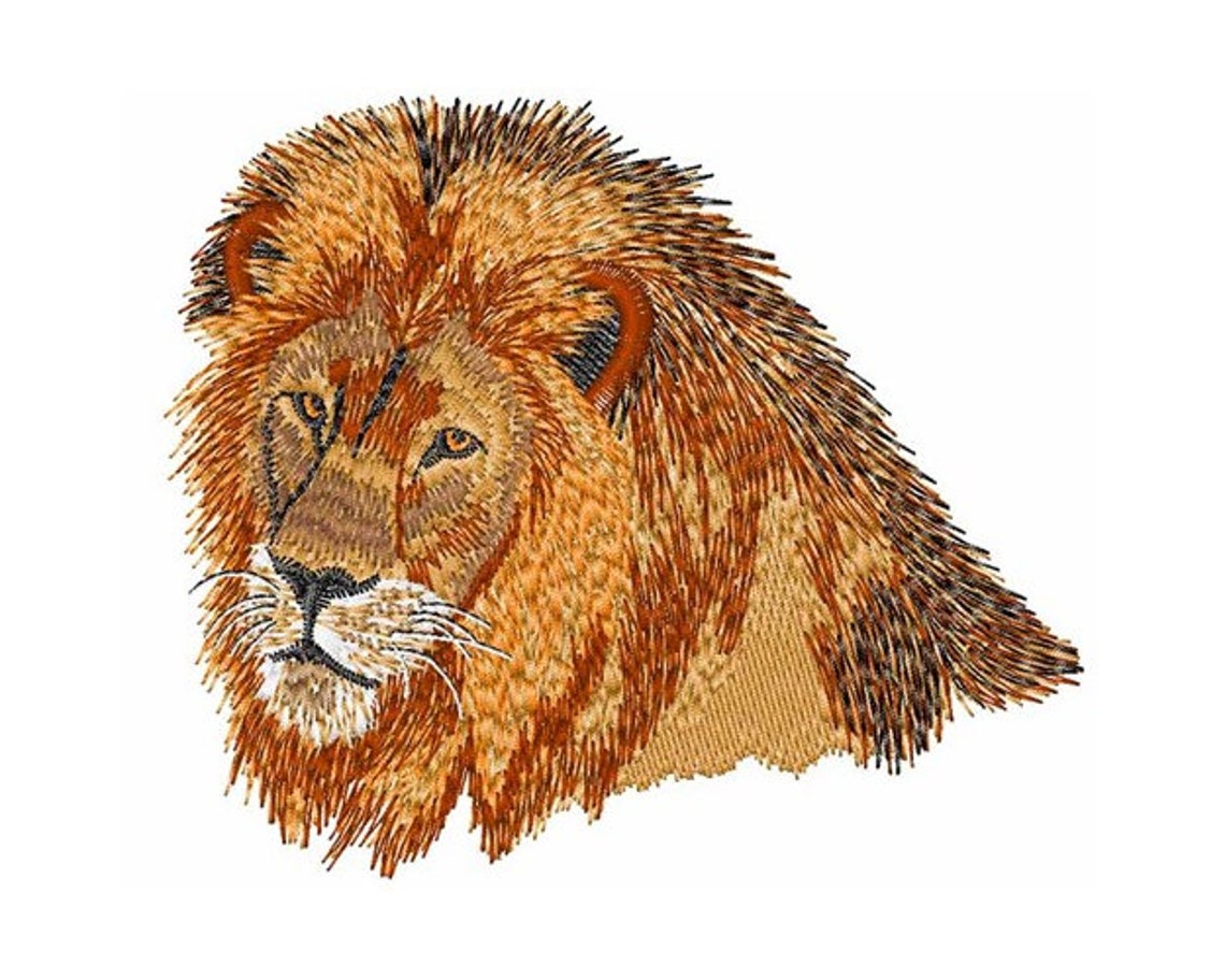 Male Lion Head Machine Embroidery Design - Etsy