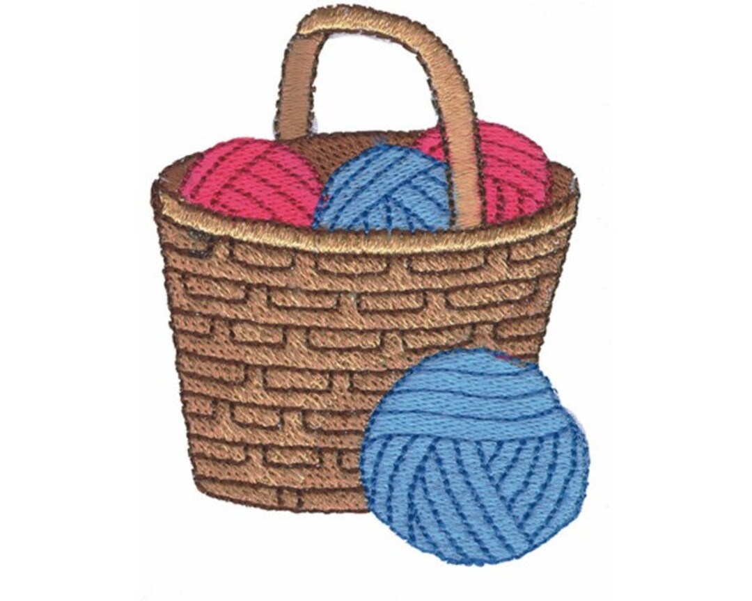 Basket Full of Yarn - Machine Embroidery Design - Etsy