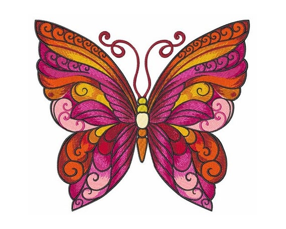 Large Butterfly Machine Embroidery Design - Etsy