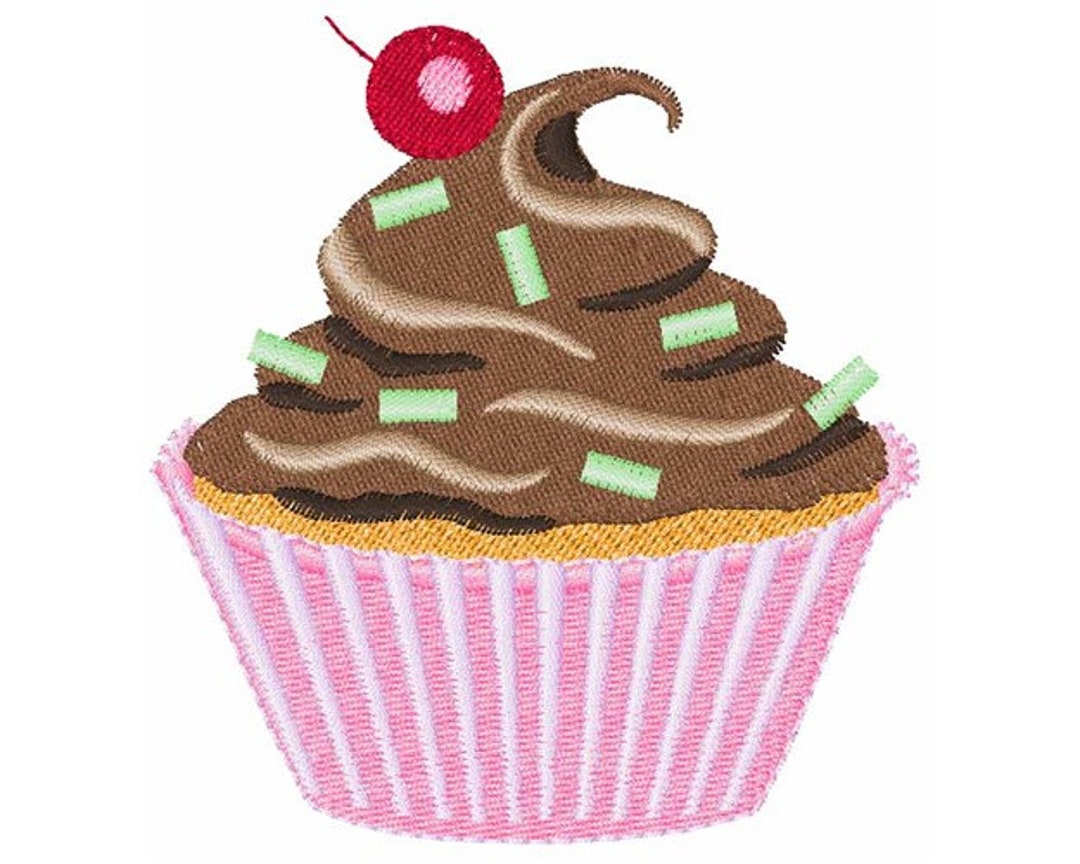 Fancy Cupcake - Machine Embroidery Design - Etsy