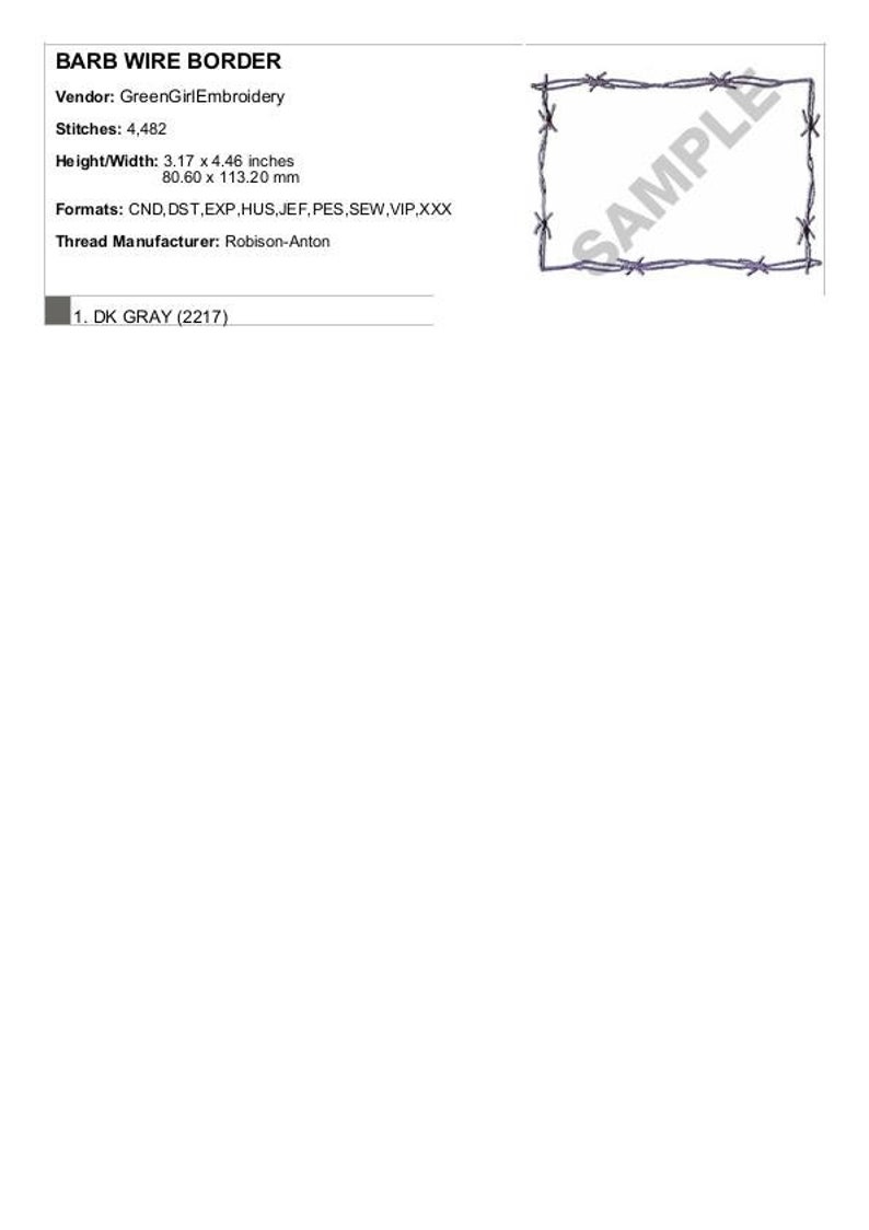 Barb Wire Border - Machine Embroidery Design - Etsy