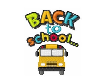 School Bus Machine Embroidery Design - Etsy