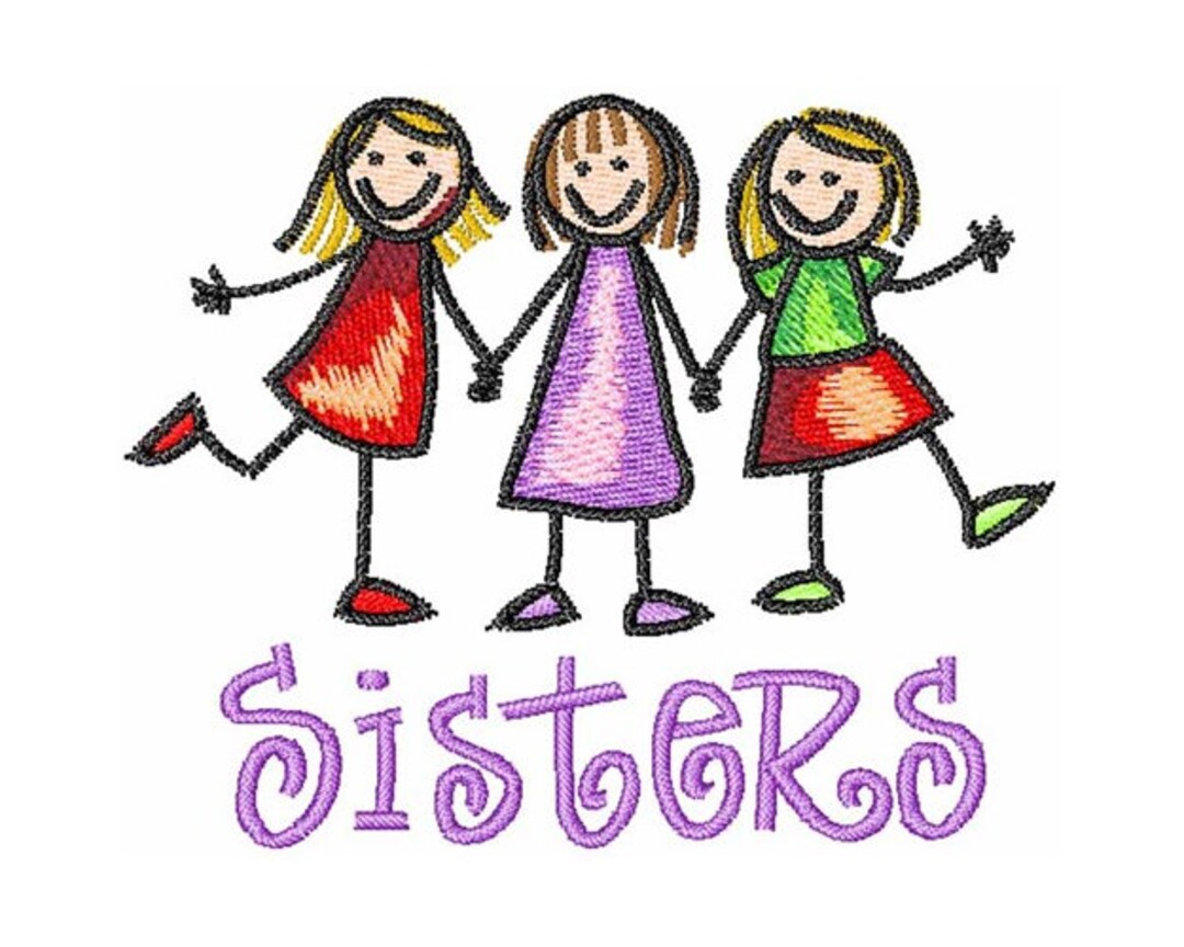 Sisters - Machine Embroidery Design - Etsy