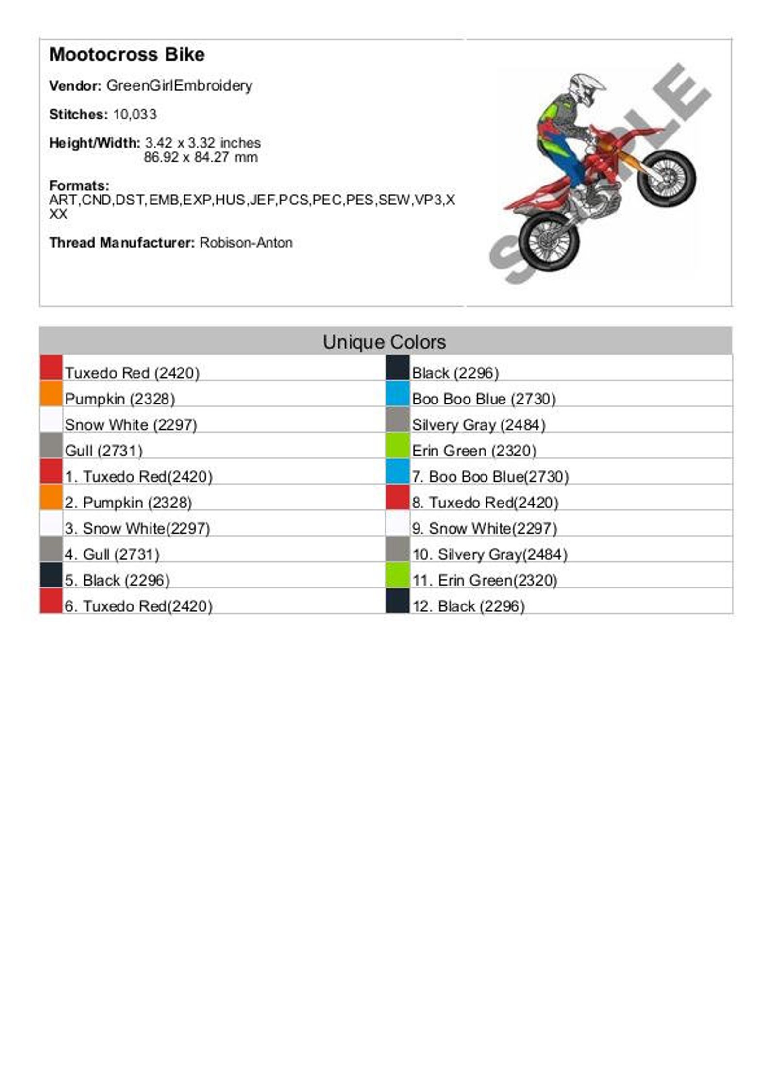 Motocross Bike - Machine Embroidery Design - Etsy