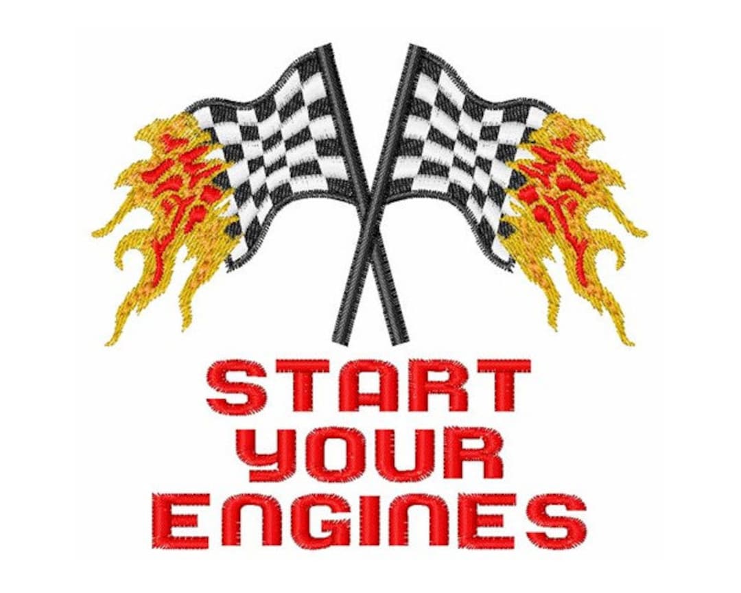 Start Your Engines - Machine Embroidery Design - Etsy