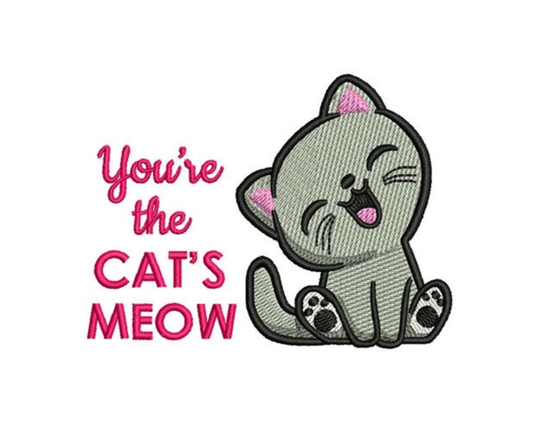 The Cats Meow - Machine Embroidery Design - Etsy