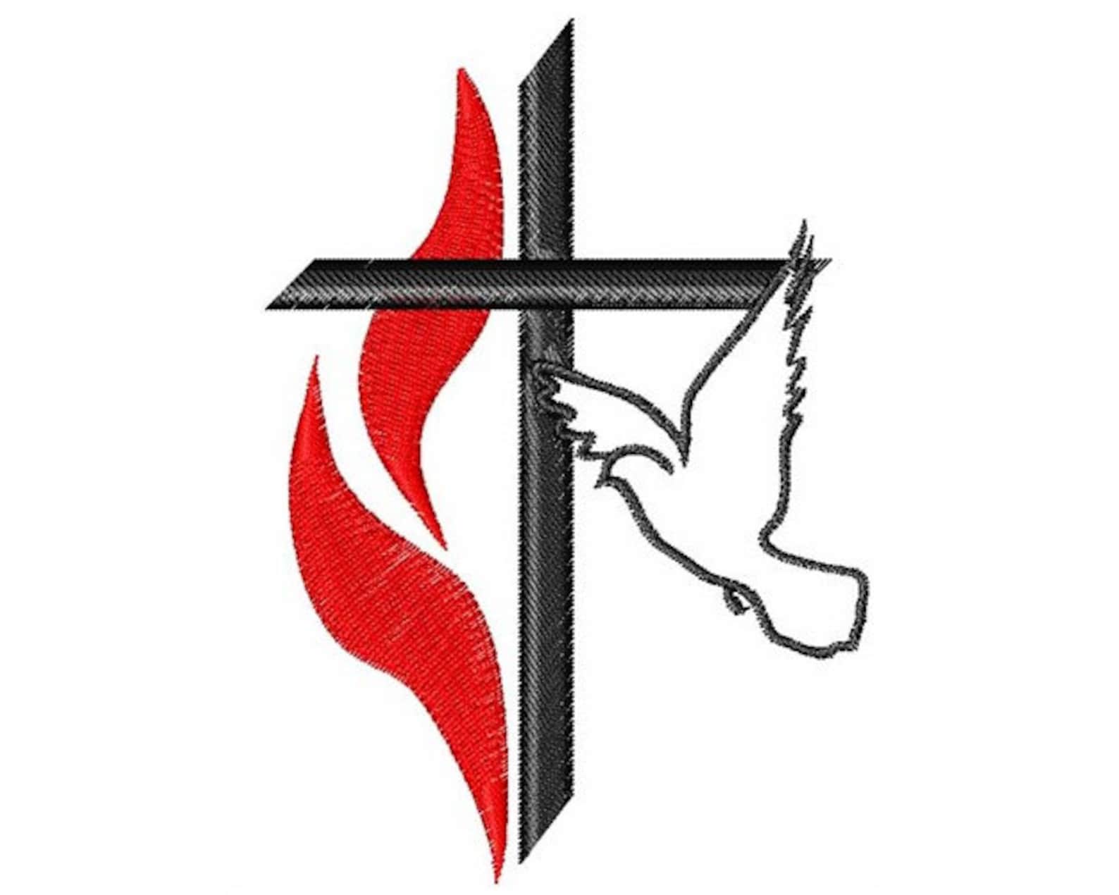 Methodist Cross and Dove Machine Embroidery Design - Etsy