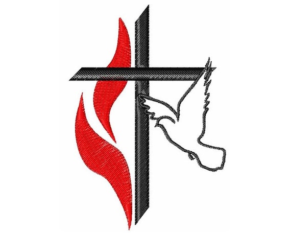 Methodist Cross and Dove Machine Embroidery Design - Etsy