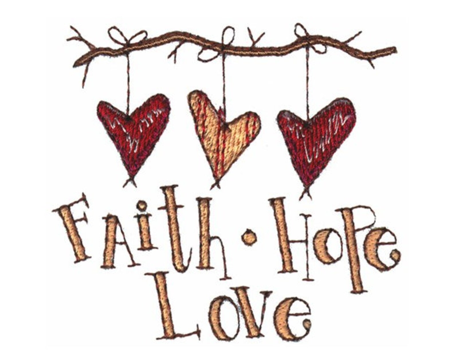 Faith, Hope, Love - Machine Embroidery Design - Etsy