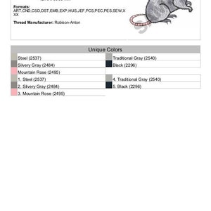 Rat - Machine Embroidery Design - Etsy