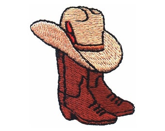 Cowboy Boots and Hat Split 5inch Embroidery Design, Western Machine ...