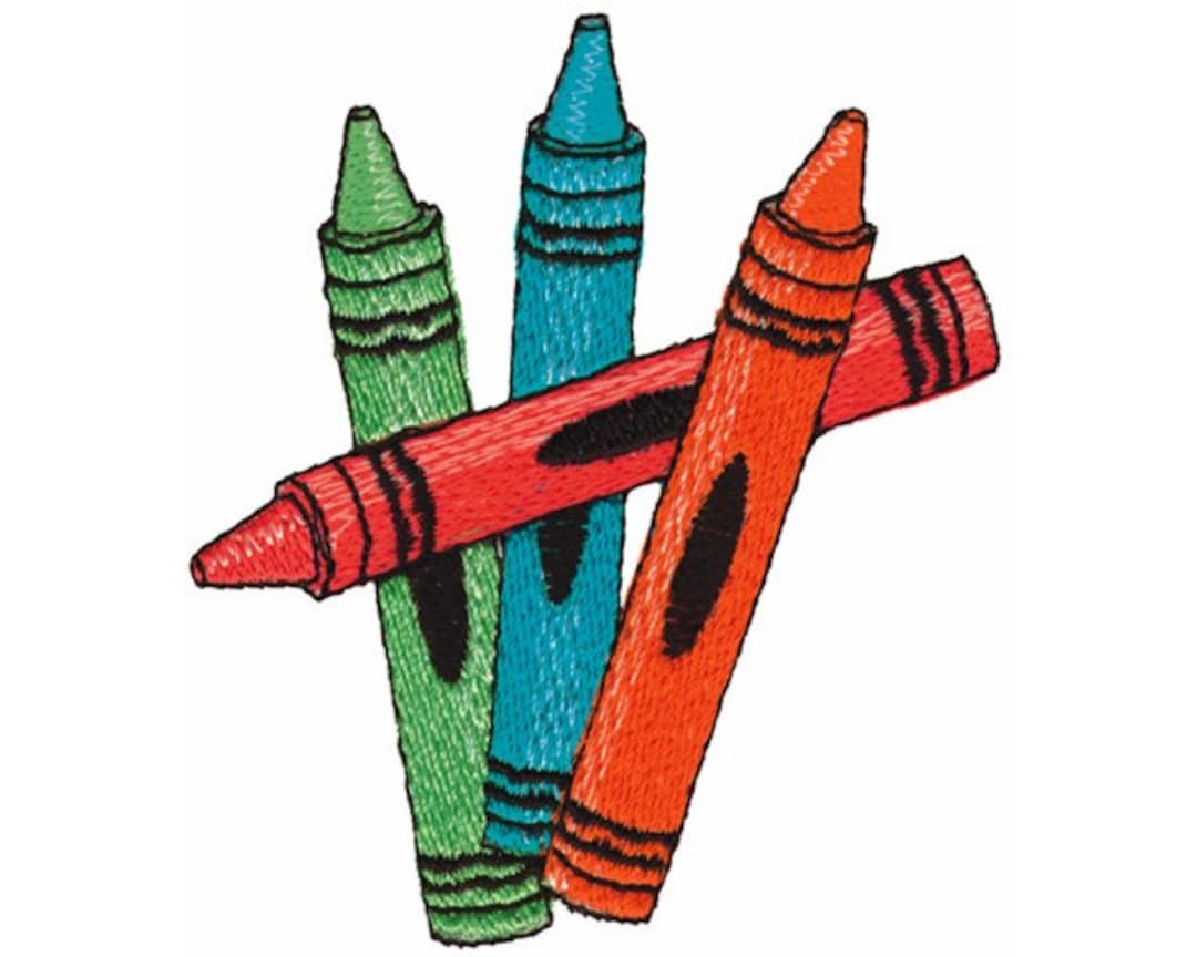 Crayons - Machine Embroidery Design - Etsy