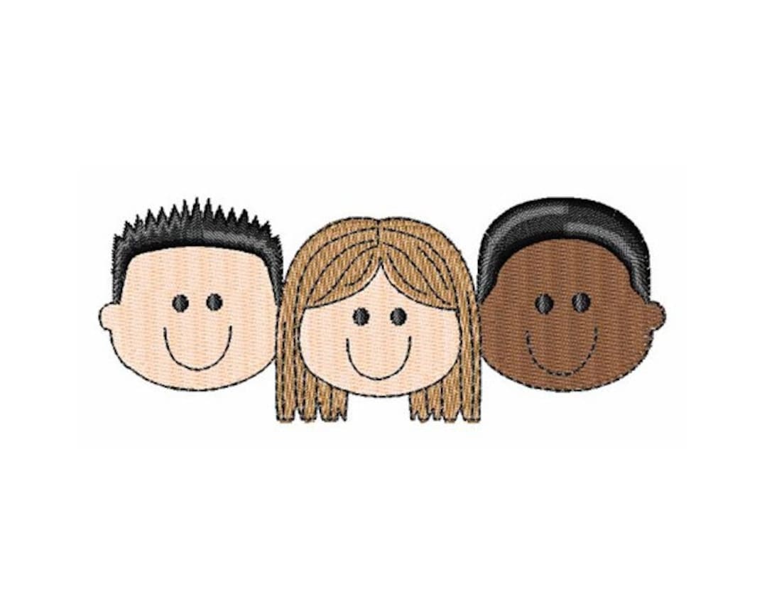 Childrens Faces - Machine Embroidery Design - Etsy