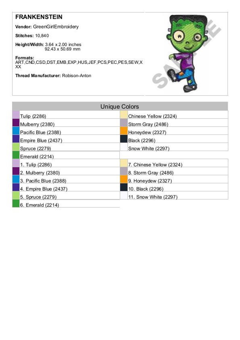 Frankenstein Machine Embroidery Design - Etsy
