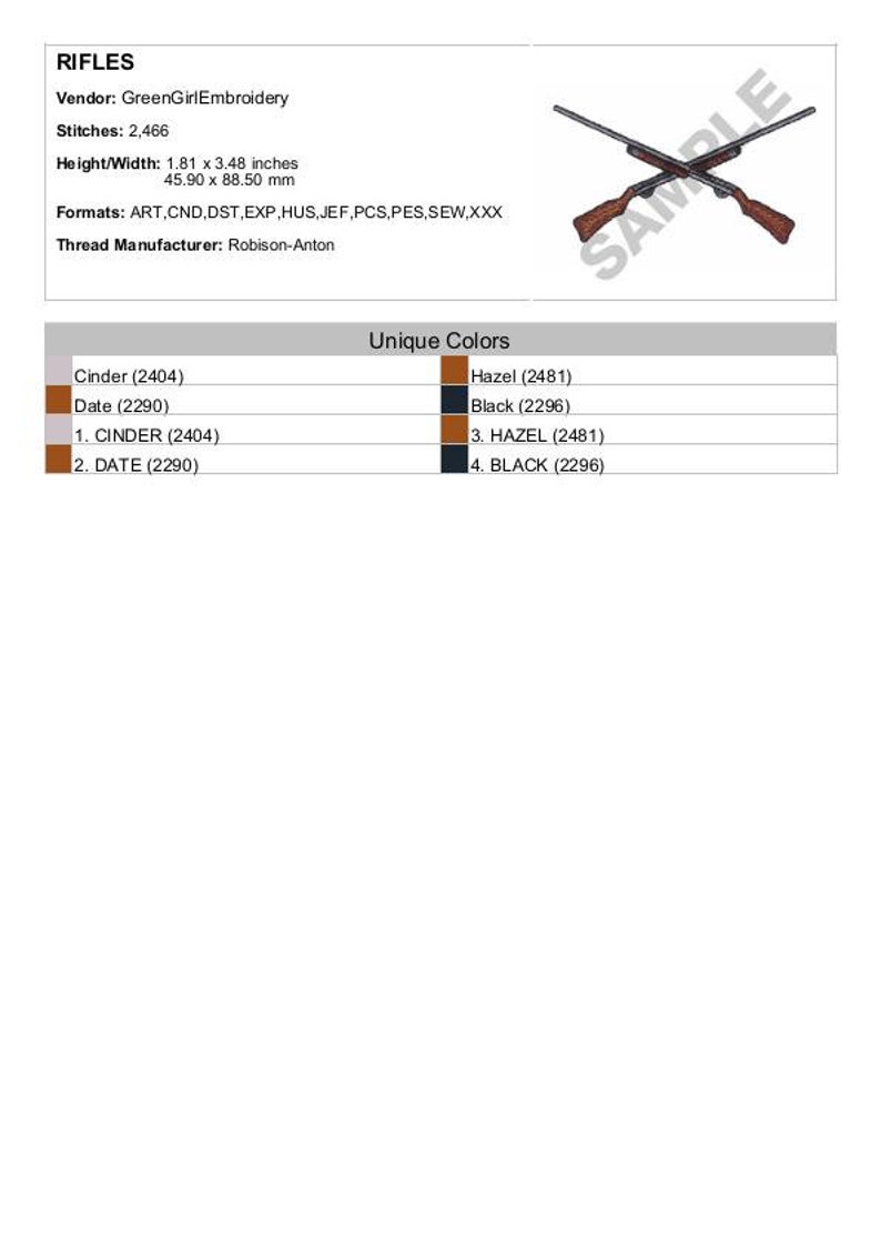 Rifles - Machine Embroidery Design - Etsy
