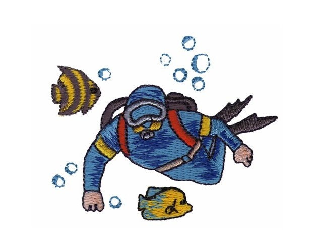 Scuba Diver - Machine Embroidery Design - Etsy