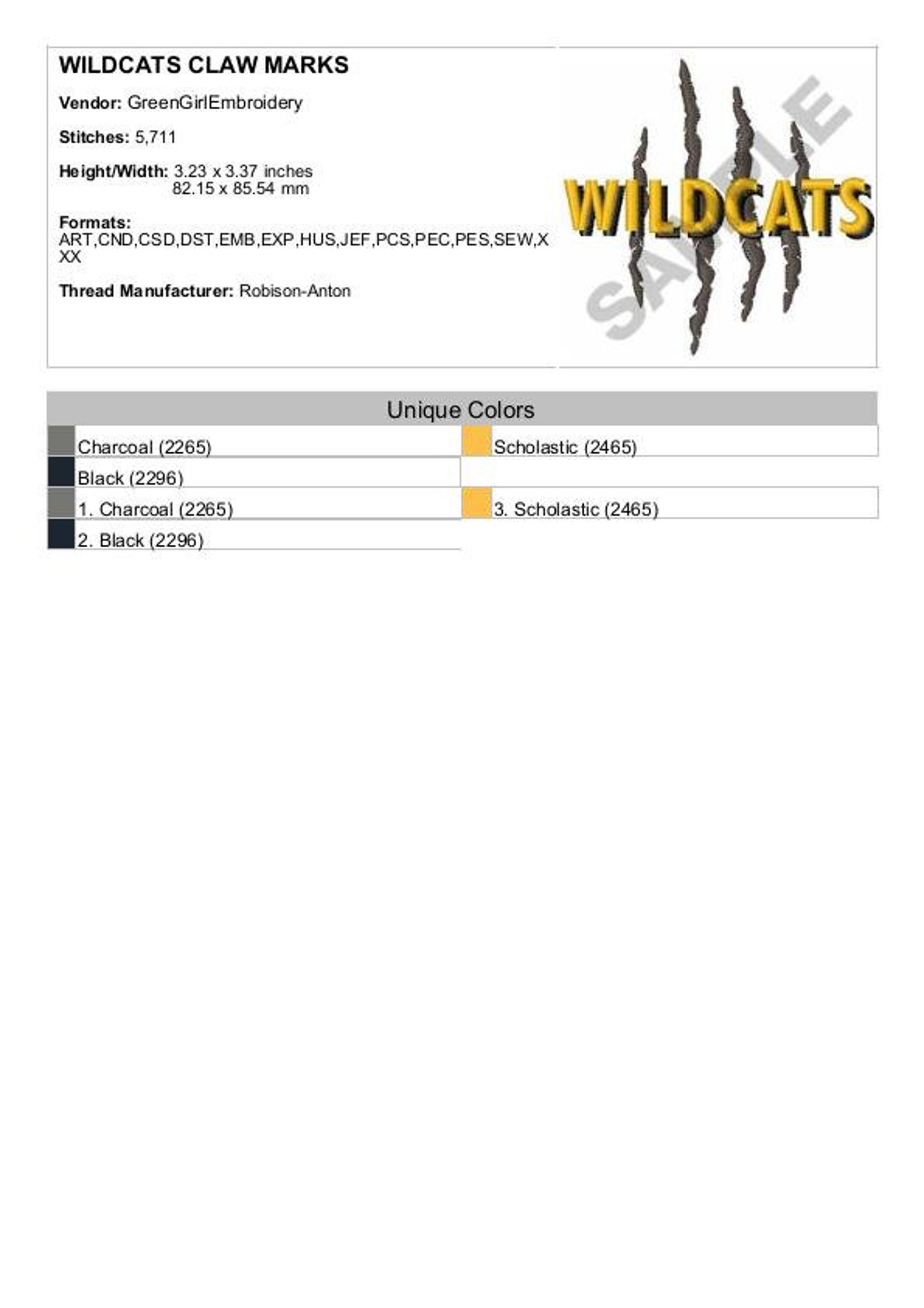 Wildcats Claw Marks Machine Embroidery Design - Etsy