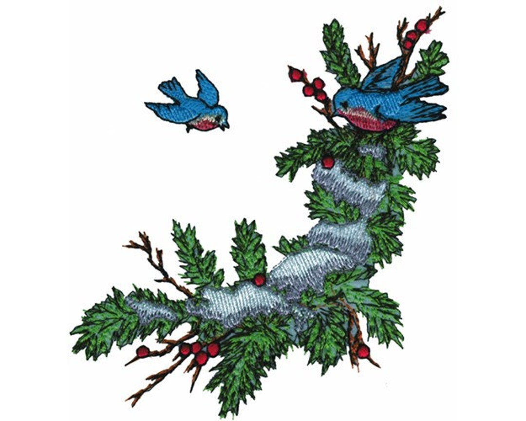 Winter Bird Scene Machine Embroidery Design - Etsy
