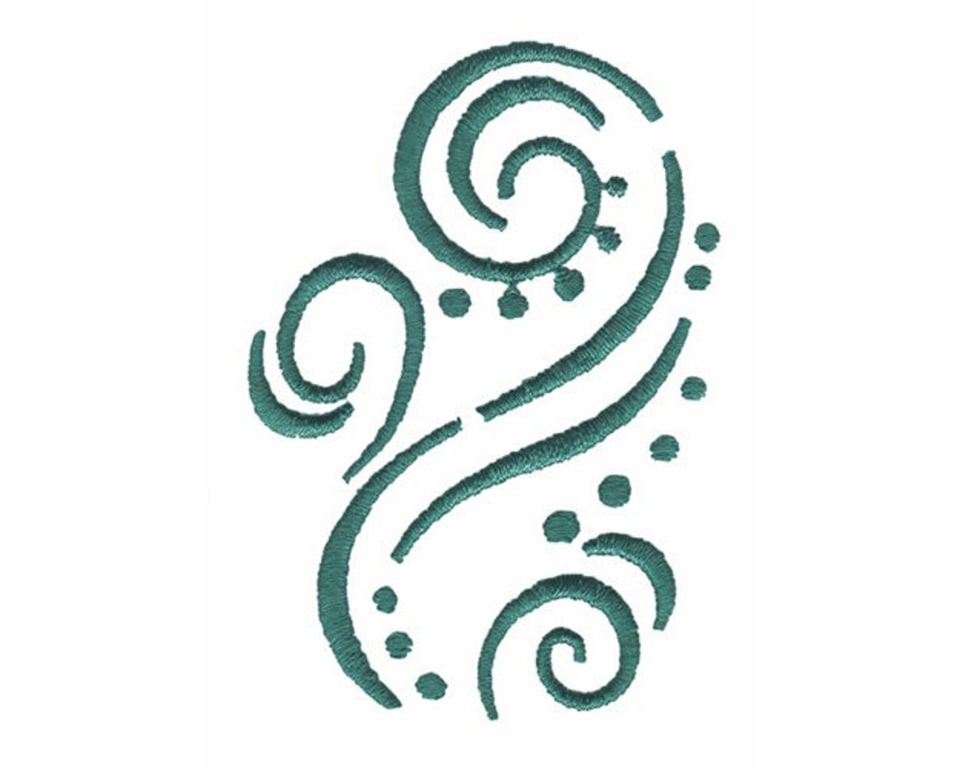 Fashion Scroll - Machine Embroidery Design - Etsy