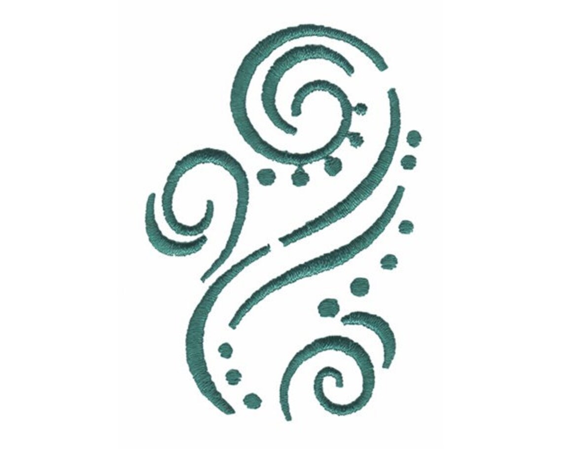 Fashion Scroll Machine Embroidery Design - Etsy