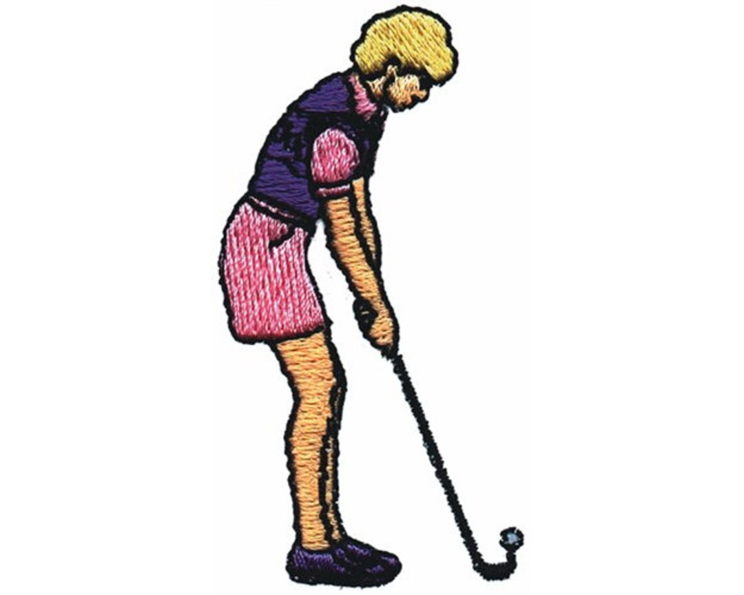 Lady Golfer - Machine Embroidery Design - Etsy