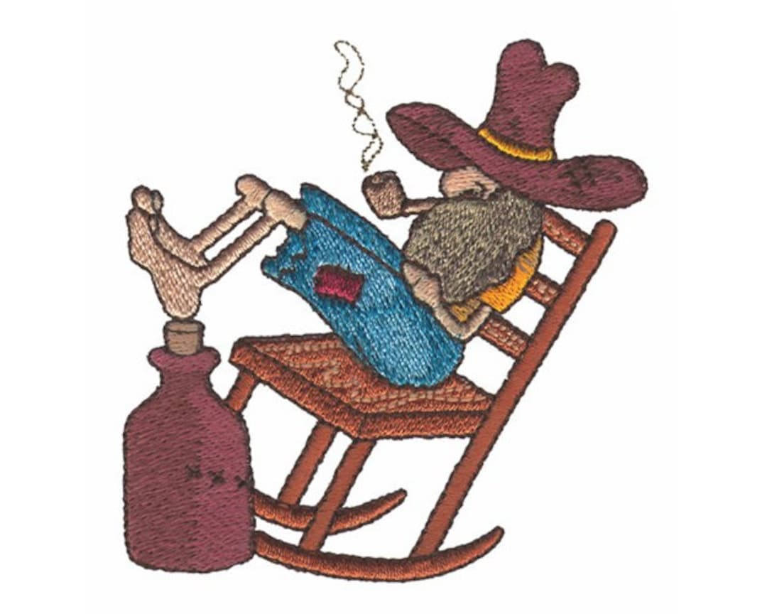 Old Man on Rocker - Machine Embroidery Design - Etsy
