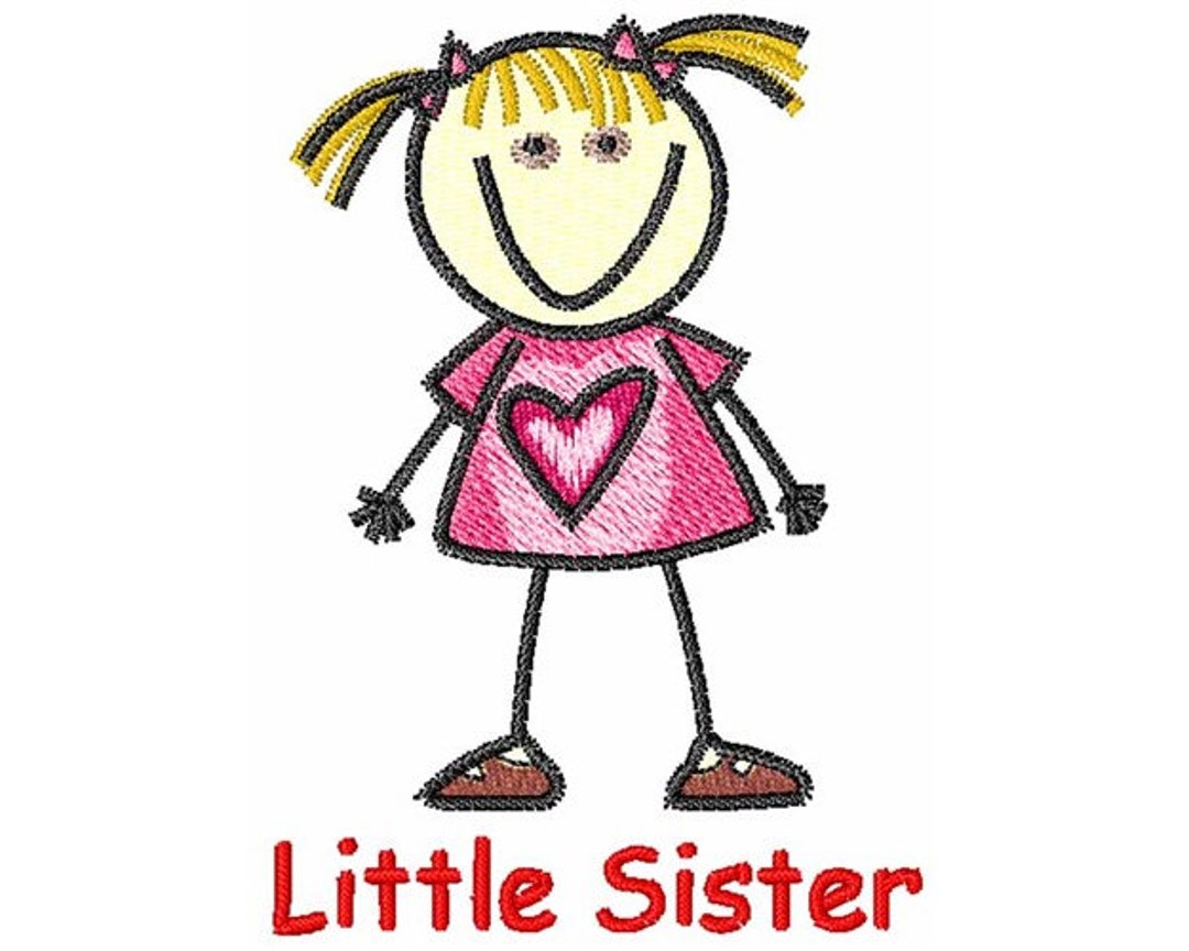 Little Sister Machine Embroidery Design - Etsy