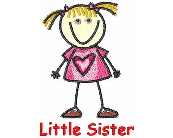 Little Sister Machine Embroidery Design 3 Sizes - Etsy