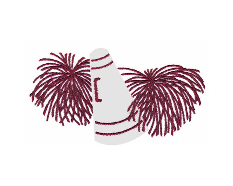 Megaphone and Pom Pons Machine Embroidery Design - Etsy