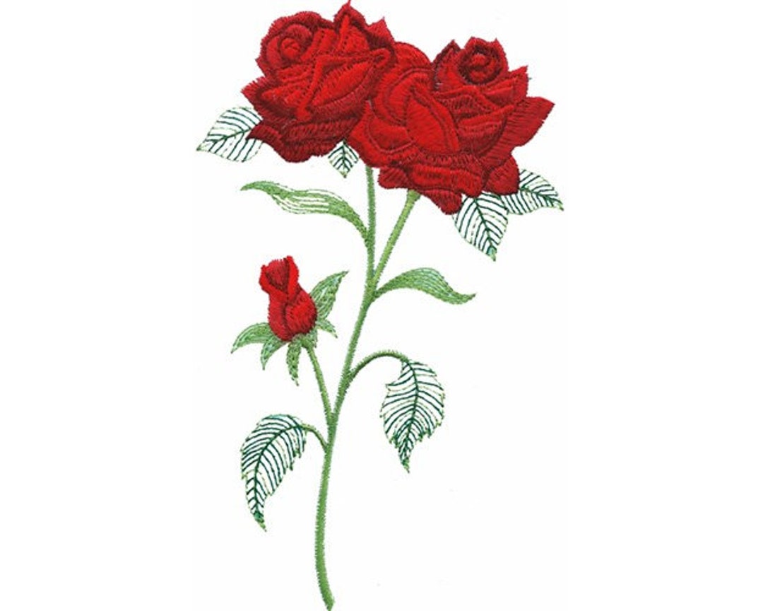 Red Roses - Machine Embroidery Design - Etsy