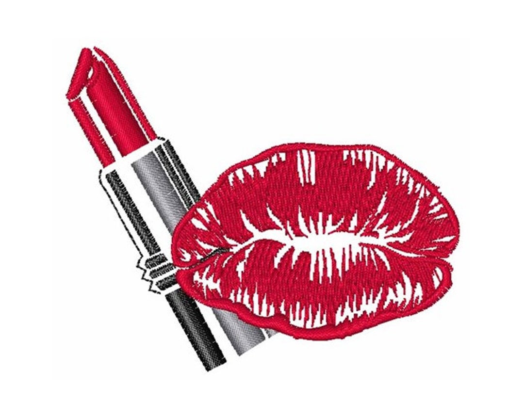 Lipstick and Lips - Machine Embroidery Design - Etsy