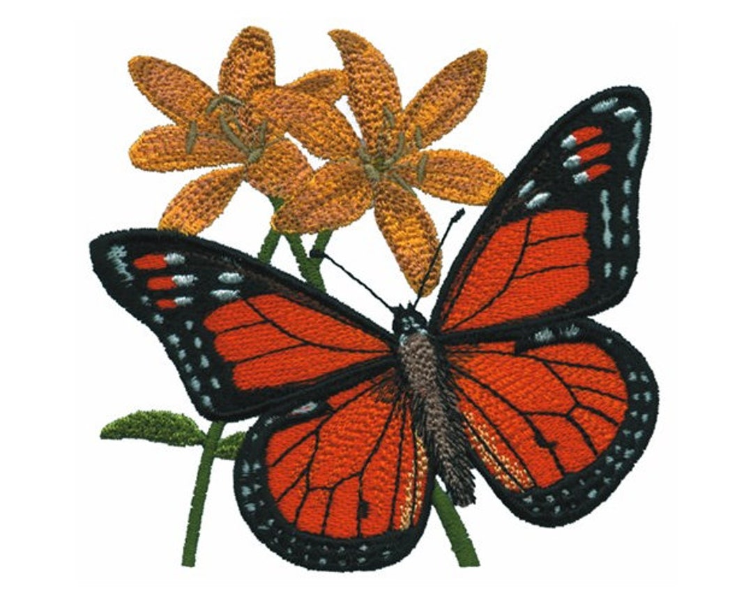 Monarch Machine Embroidery Design - Etsy