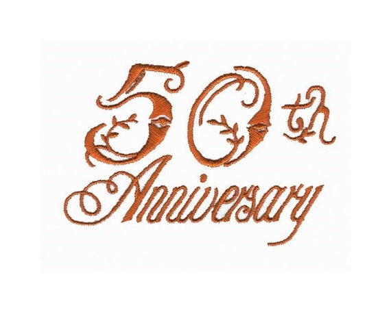 50th Anniversary Machine Embroidery Design - Etsy