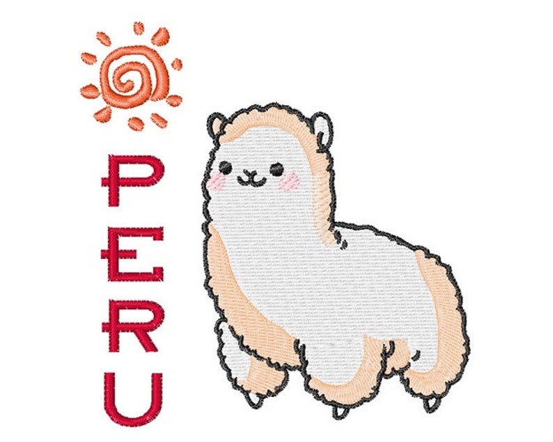 Alpaca Peru Machine Embroidery Design - Etsy
