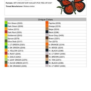 Monarch Machine Embroidery Design - Etsy