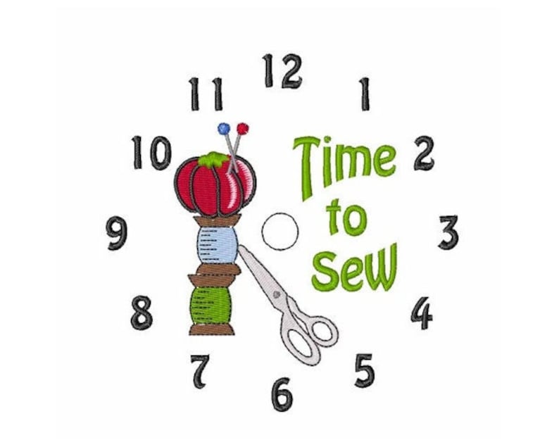 Time to Sew Clock - Machine Embroidery Design - Etsy