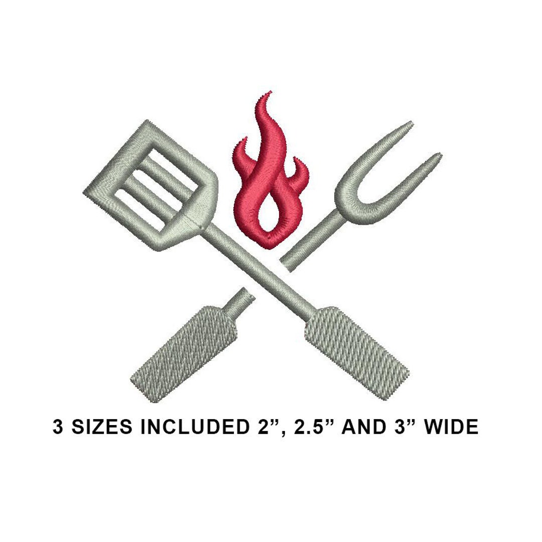 Grilling Utensils - Machine Embroidery Design - Etsy