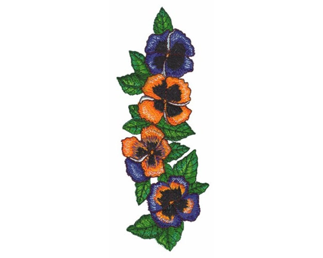 Pansies Machine Embroidery Design - Etsy