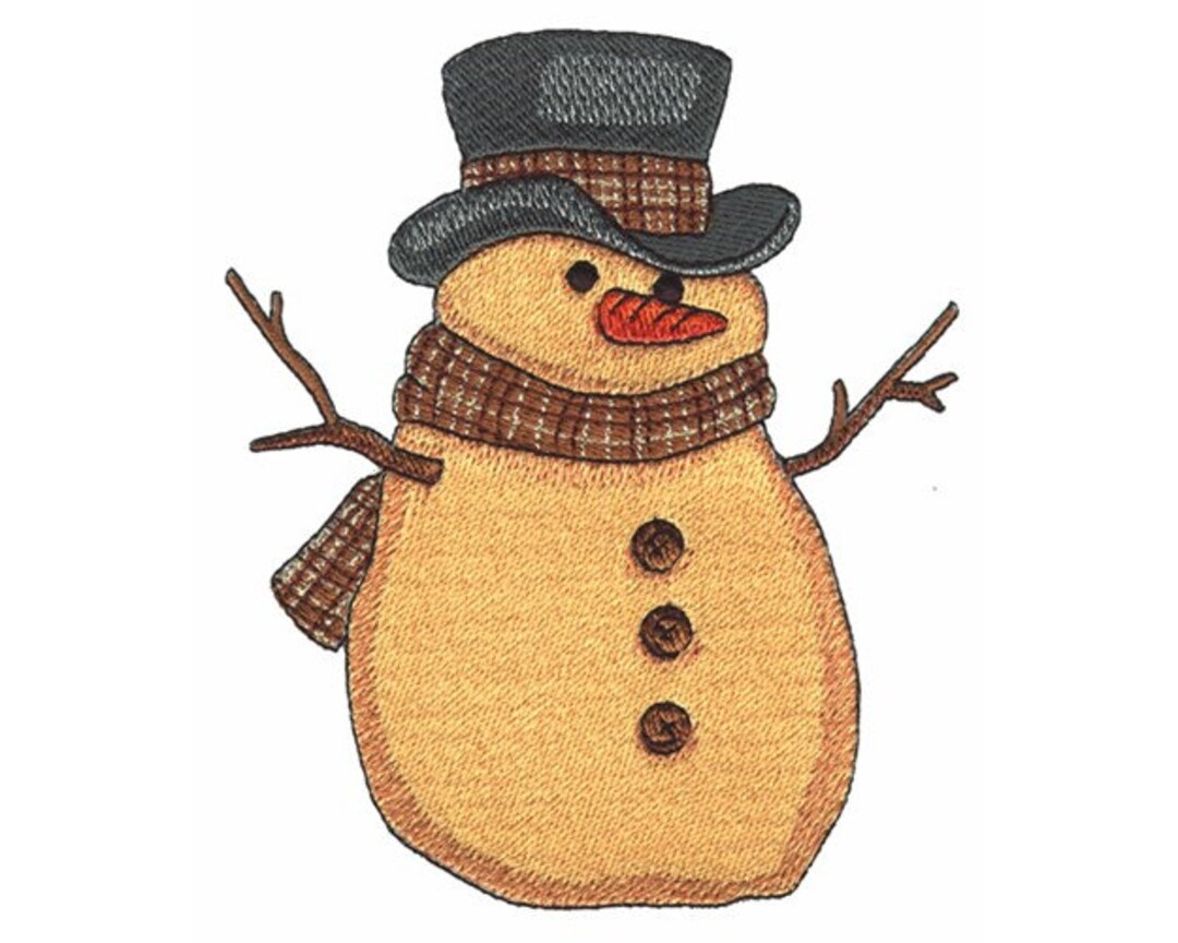 Snowman - Machine Embroidery Design - Etsy