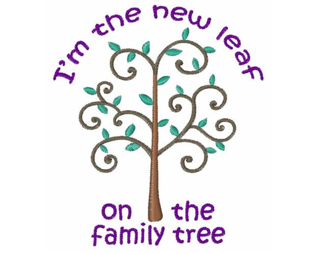 New Leaf on Family Tree - Machine Embroidery Design - Etsy