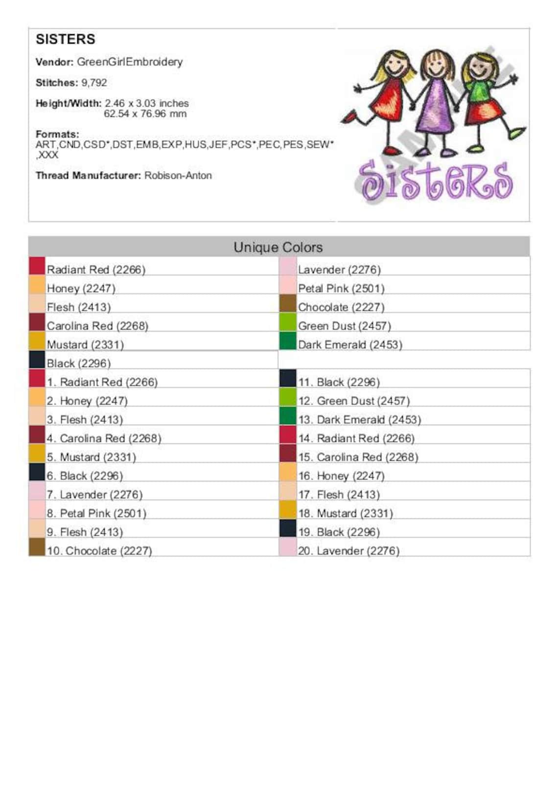 Sisters Machine Embroidery Design - Etsy