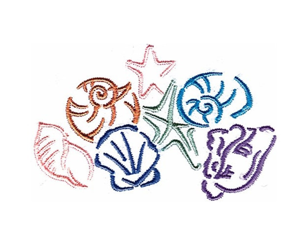 Seashells Motif Machine Embroidery Design - Etsy