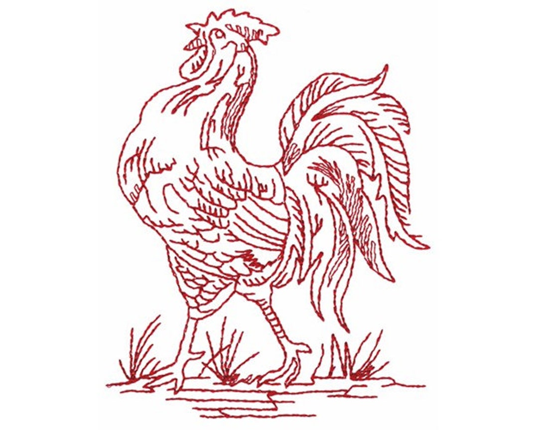 Rooster Machine Embroidery Design - Etsy