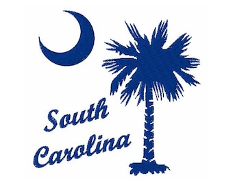 South Carolina Embroidery 2 Pack. (1.) SC Palmetto State Applique 3x4 ...