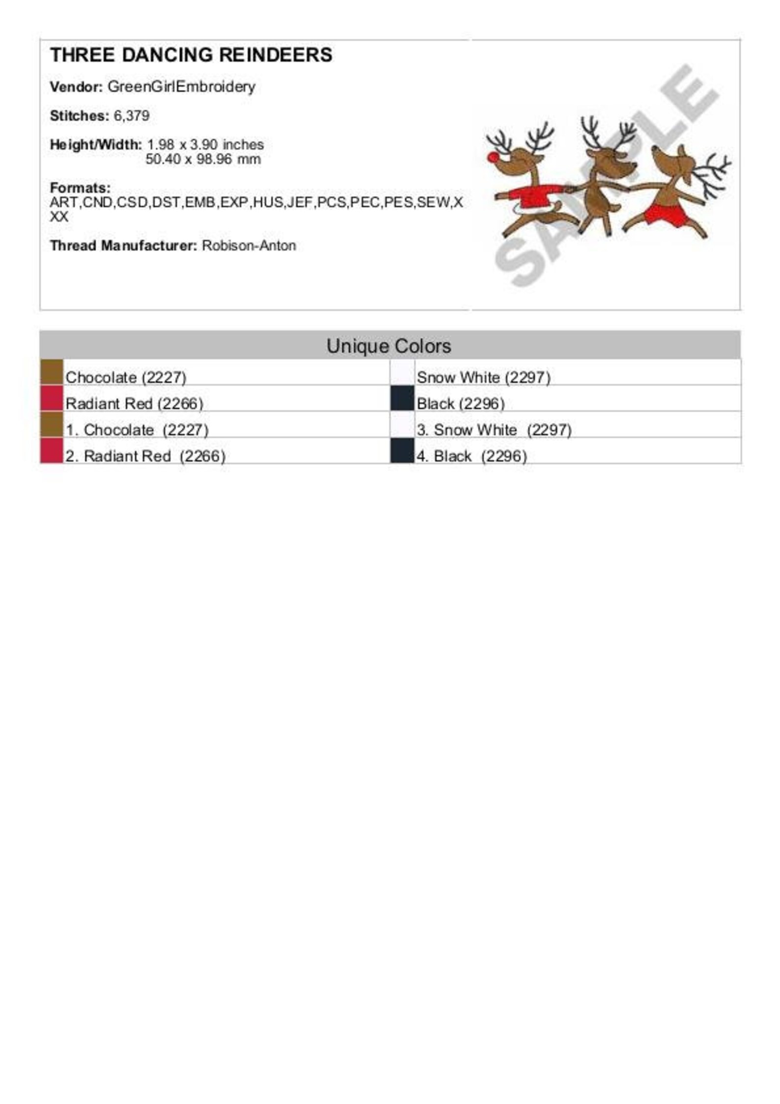 Three Dancing Reindeers Machine Embroidery Design - Etsy