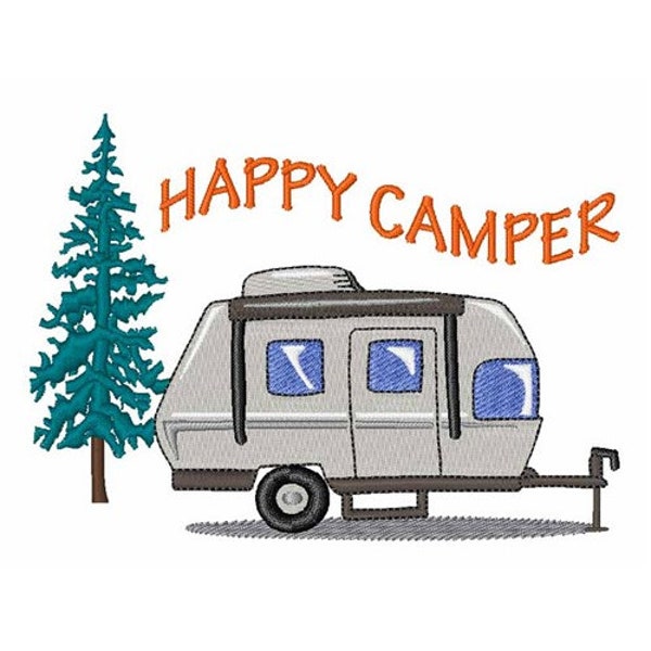 Happy Camper Embroidery Design - Etsy